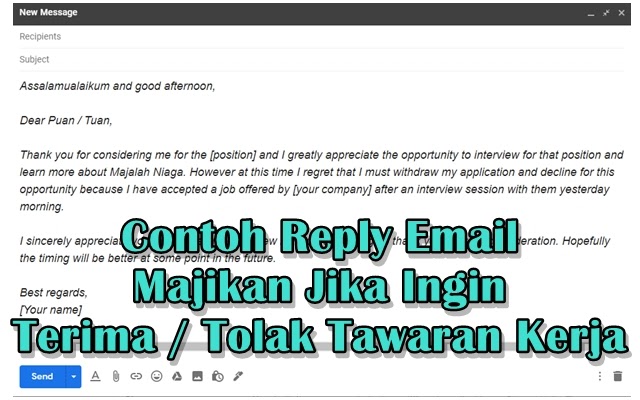 Contoh Reply Email Majikan Jika Ingin Terima / Tolak Tawaran Kerja ...