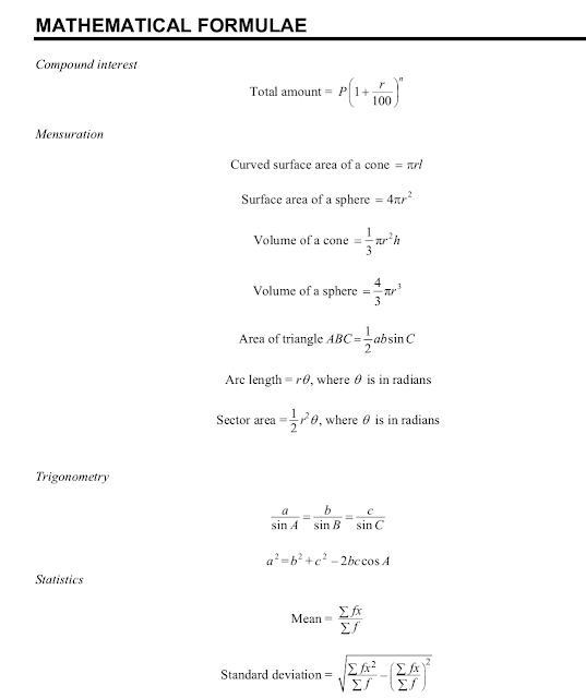TheMathBooklets: Secondary School Maths Formulae (Given)