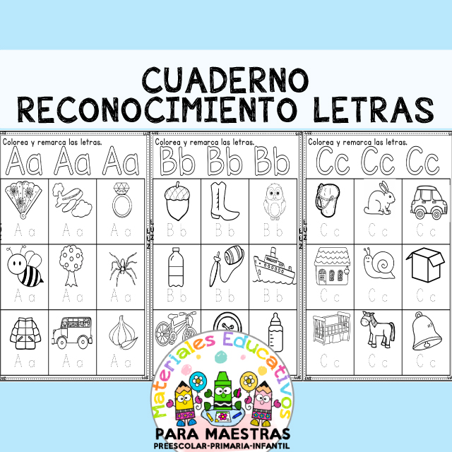 Cuaderno Reconocimiento de Letras | Materiales Educativos para Maestras