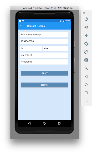 Above UI screen is for ContactDetailsPage. So ViewModel should have ...