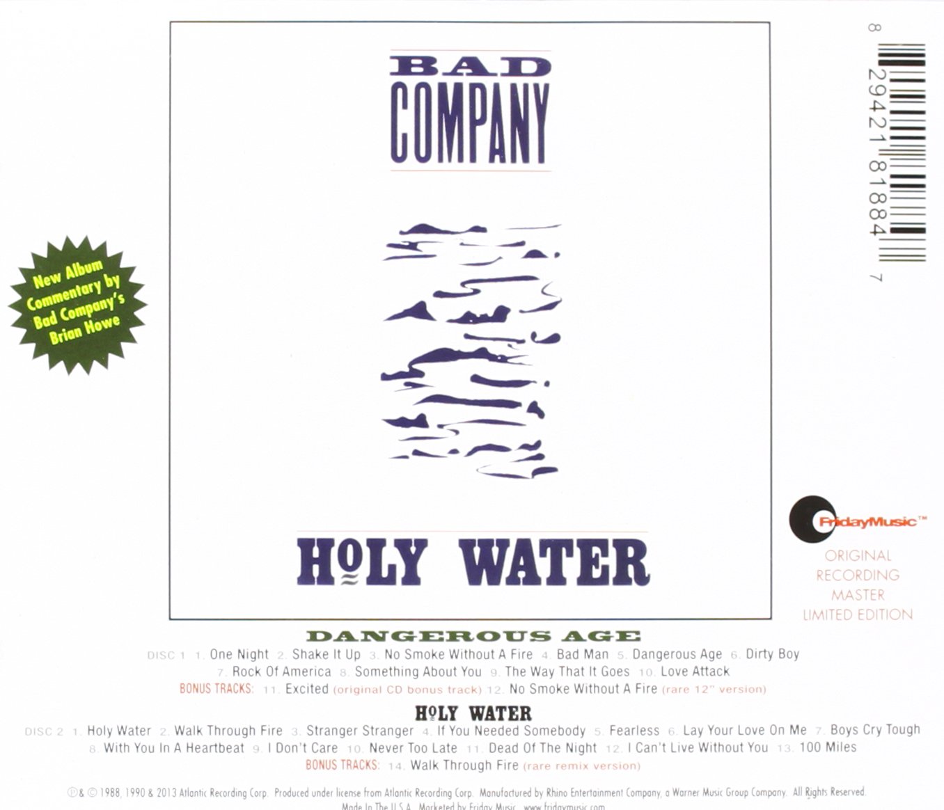 Classic Rock Covers Database: Bad Company - Holy Water (1990)