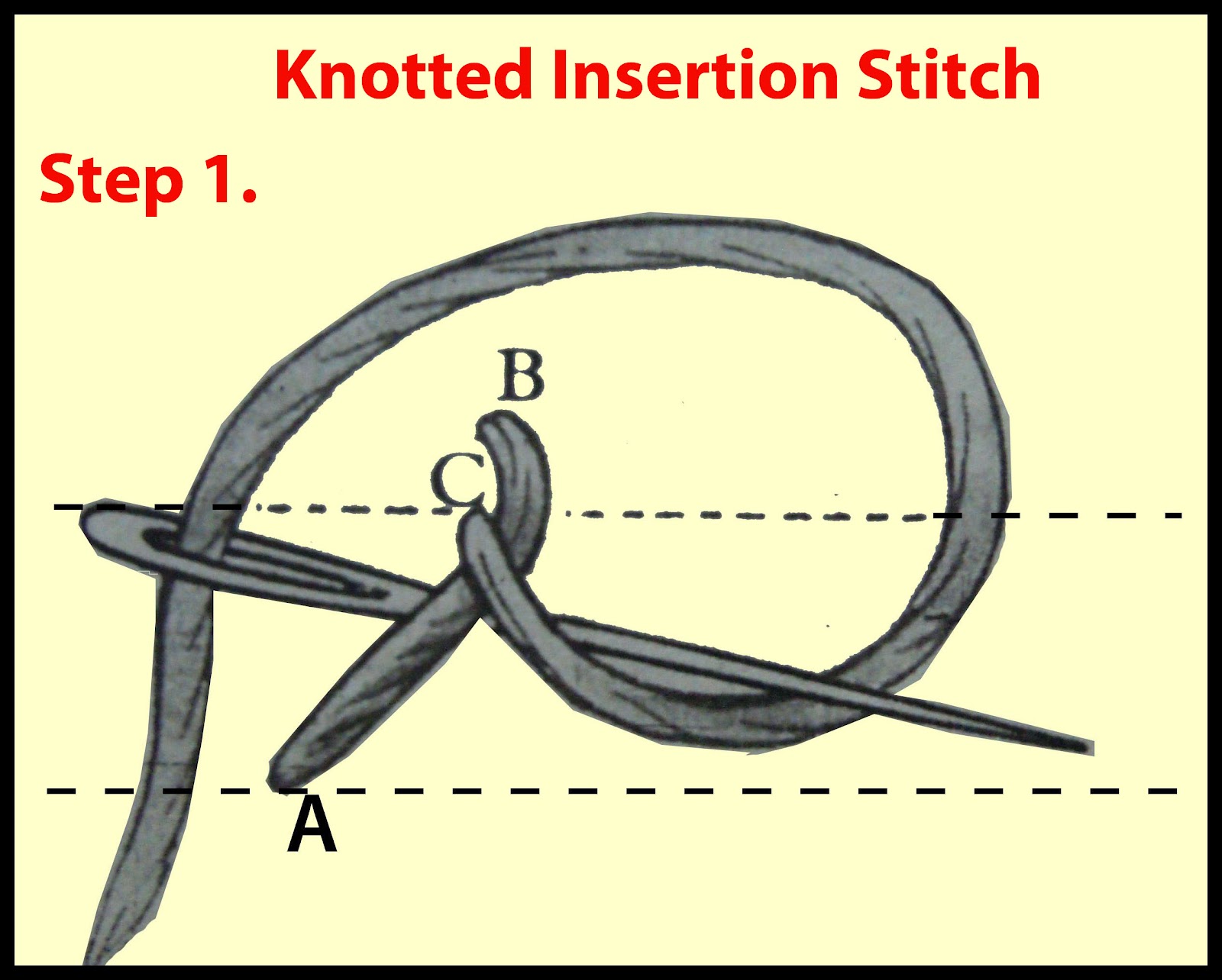 Craft Ideas: Knotted Insertion Stitch