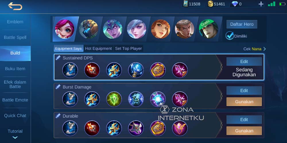 Build Dan Emblem Nana Tersakit Di Mobile Legends Zona Internetku