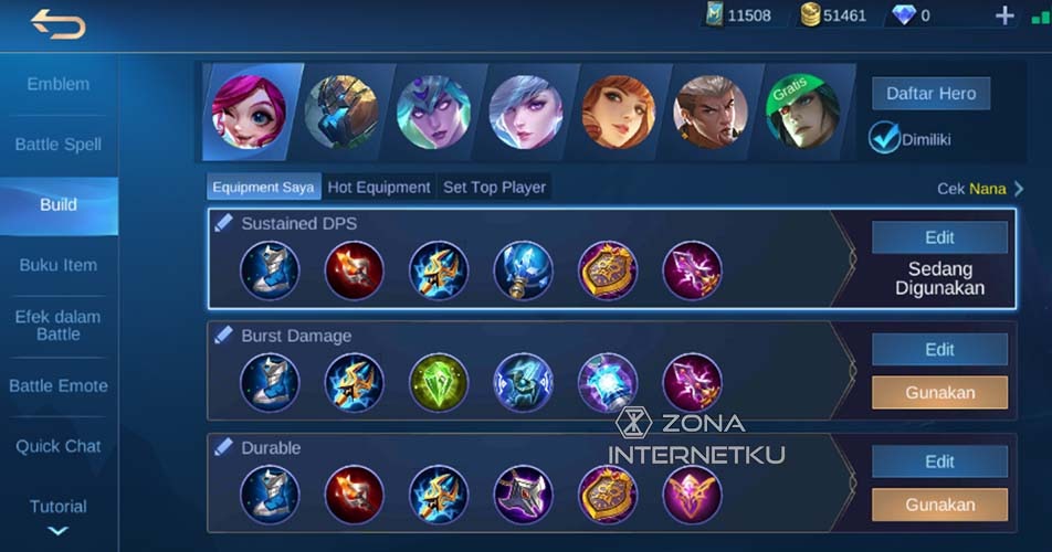 Build Dan Emblem Nana Tersakit Di Mobile Legends Zona Internetku