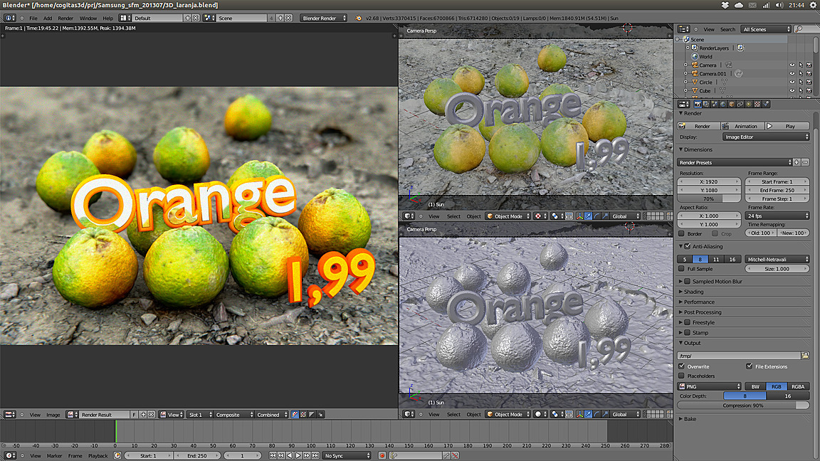 ATOR: 3D scanning by photos taken with a simple smartphone