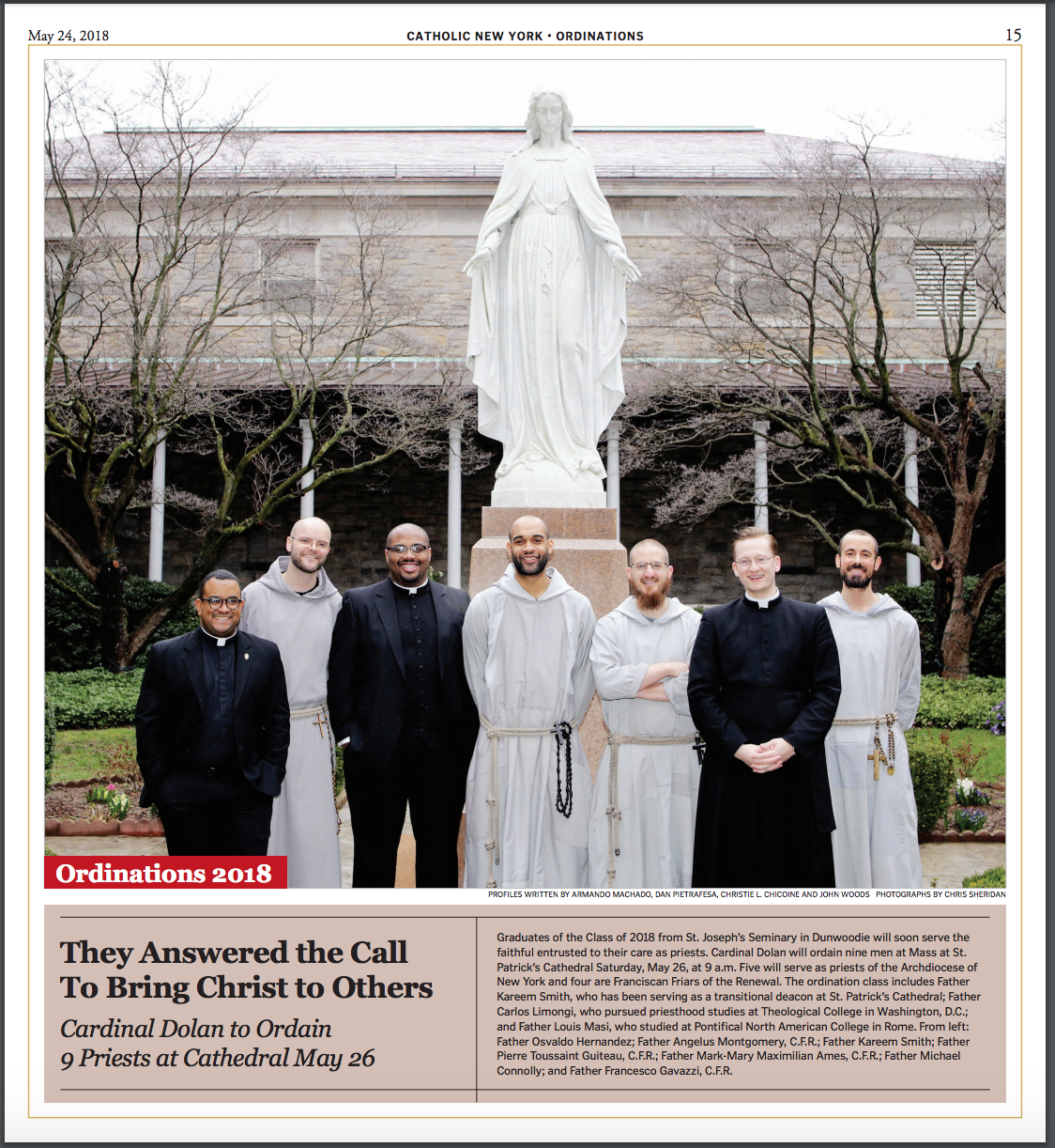 From The Friars - CFR Blog: May 2018 Ordinations