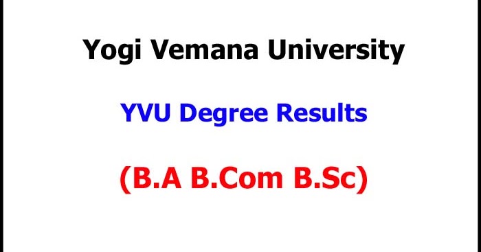 YVU Degree Examination Results 2022 - BA BCom BSc BBA BCA
