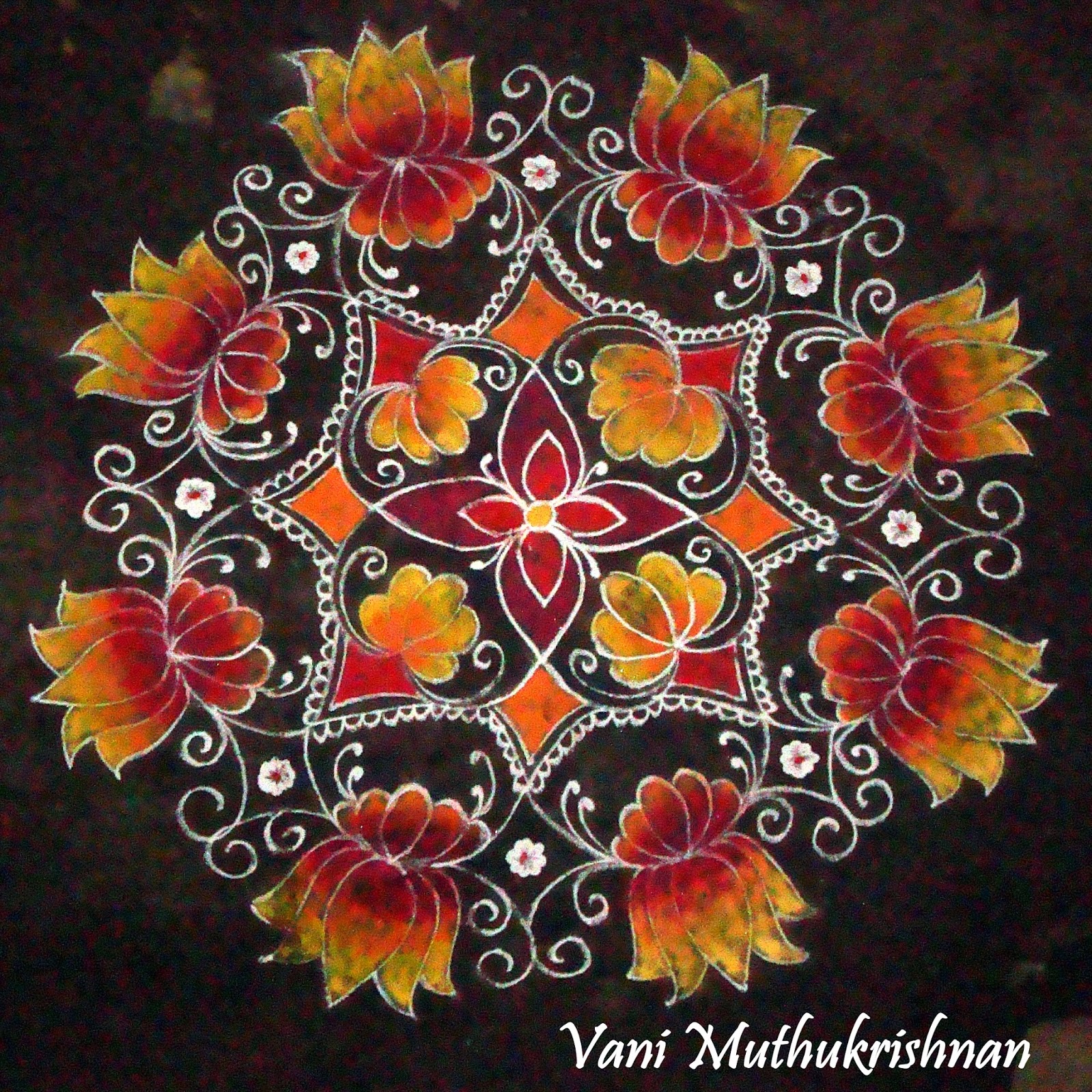 My Kolam: Yellow lotus