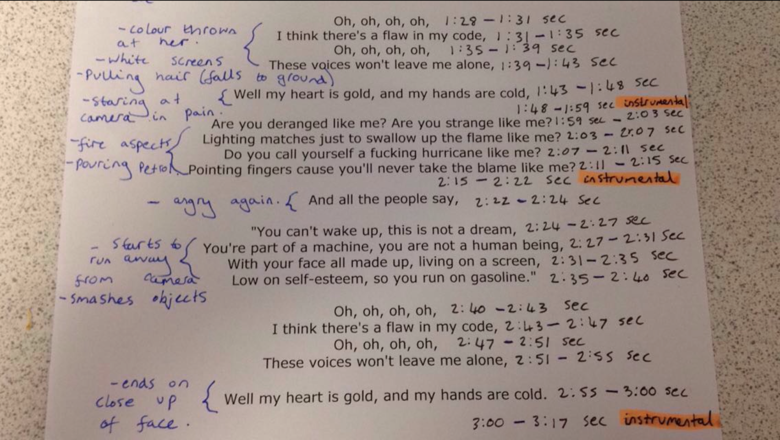 A2 Music: Annotated Lyrics