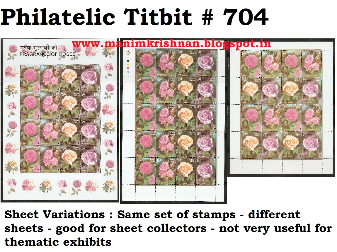 Philatelic Titbits: Sheet Variations
