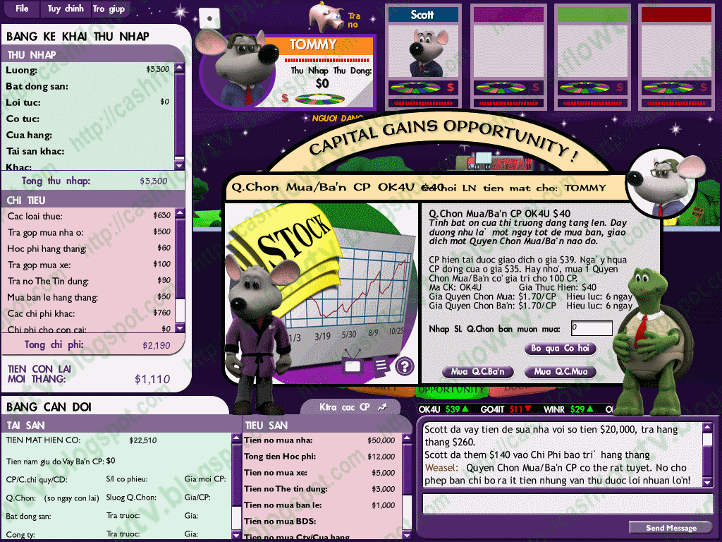 Cashflow tiếng Việt 101, 202 miễn phí (free download), hướng dẫn chơi ...