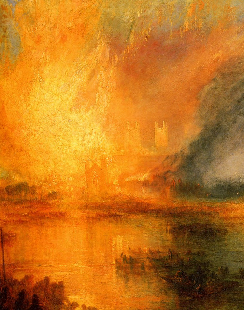 L'incendie de la Maison du Parlement (Détail 2). Toile de William Turner.