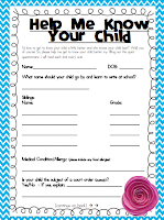 Kindergarten Lifestyle: Back to School Forms FREEBIE pack