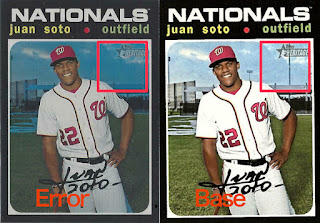 All About Sports Cards: First Error Card In 2020 Topps Heritage ...