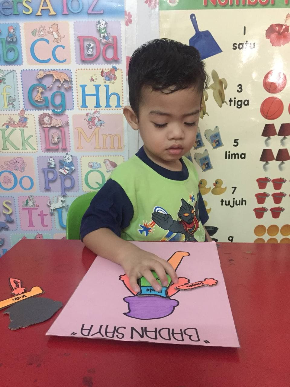 Taska Ummi Ida: Aktiviti : Meletakkan Kepingan Puzzle Anggota Badan