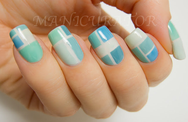 31DC: Day 21 - Inspired by a Color (color block nail art)