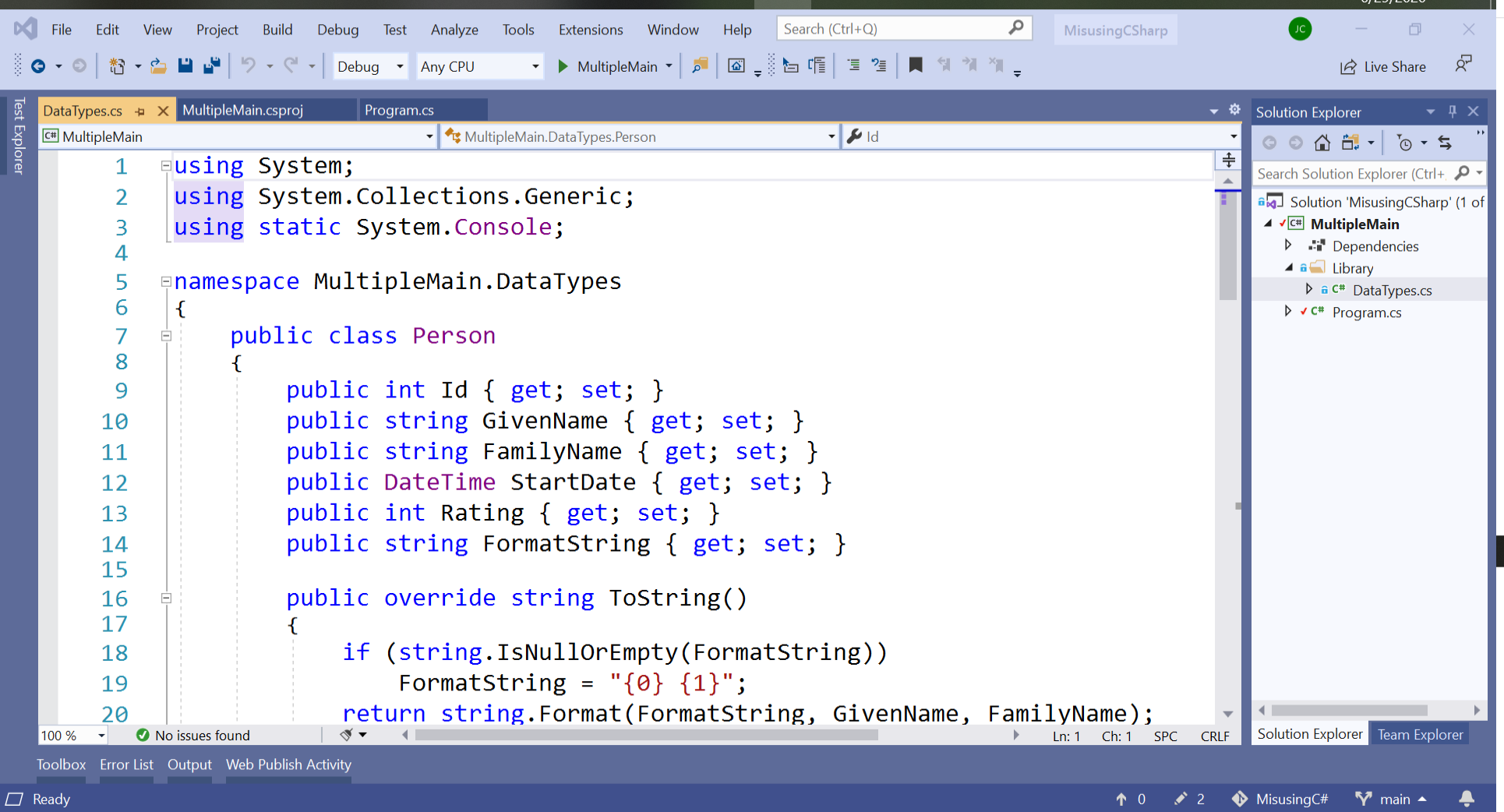 Jeremy Bytes: Misusing C#: Multiple Main() Methods Jeremy Bytes: Misusing C#: Multiple Main() Methods