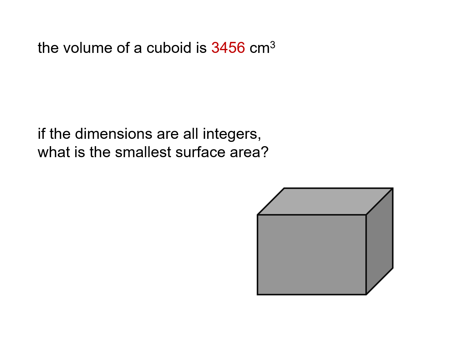 MEDIAN Don Steward mathematics teaching: cuboid surface area