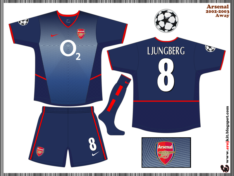 Kit Design, by eroj: 2002-2004 Arsenal (Home e Away)