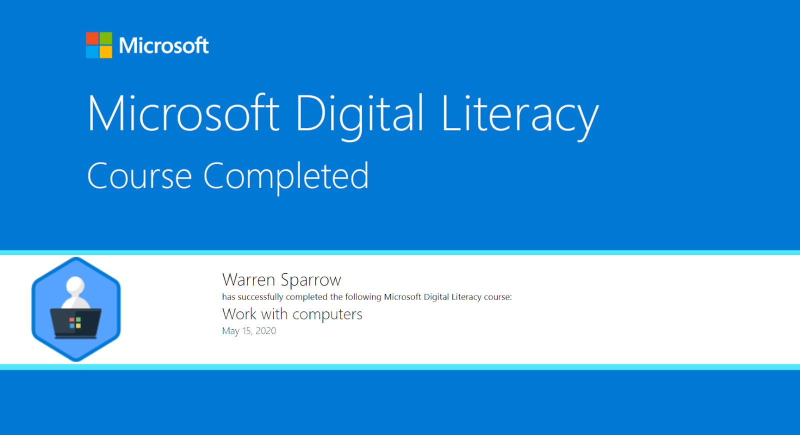 Warren Sparrow: Microsoft Digital Literacy