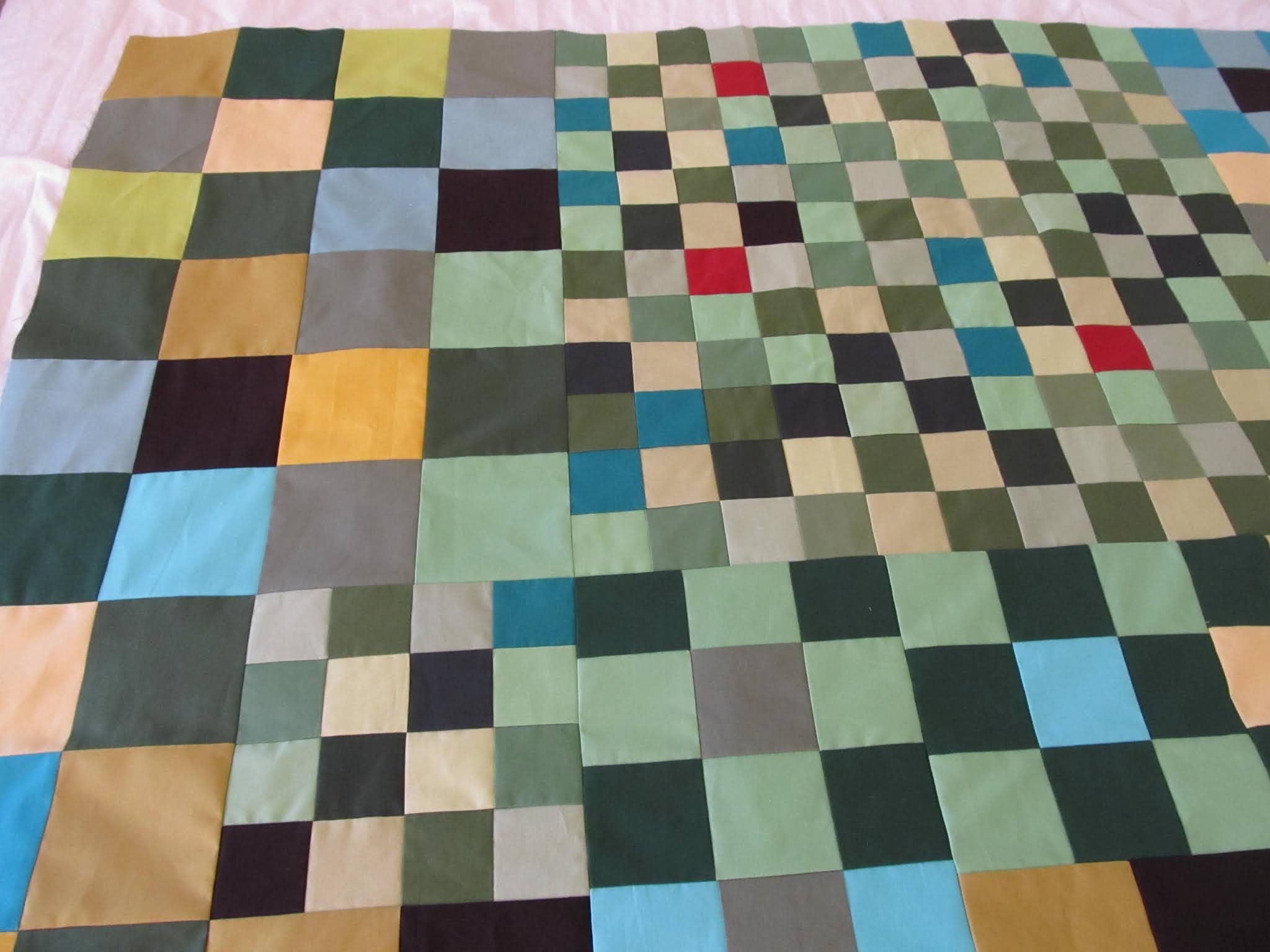 AHIQ: Improvisational Utility Quilts: Mostly Green 4in1 Quilt Top ...
