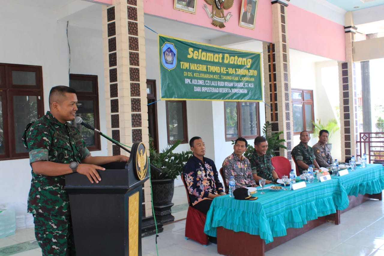 Pusterad Evaluasi Pelaksanaan TMMD di Desa Kelorarum