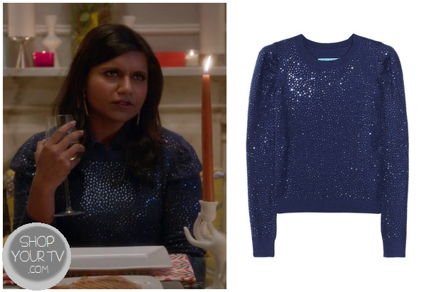 The Mindy Project: Season 1 Episode 6 Mindy's Navy Embellished Sweater ...
