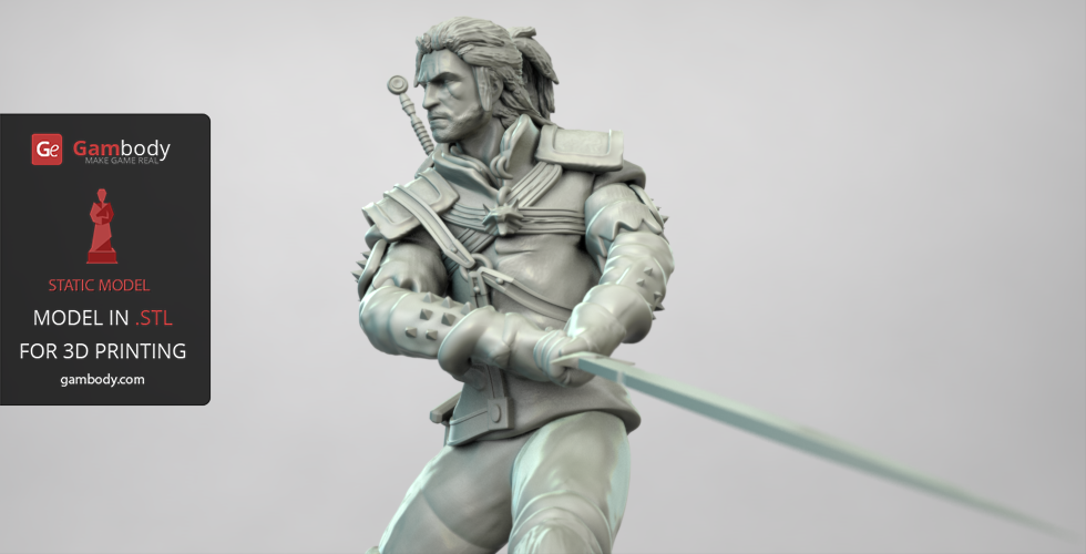 The Witcher - 3D Model Print File | Static Figure | 3D Printing Designs