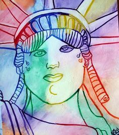 PETER MAX INSPIRED STATUE OF LIBERTY