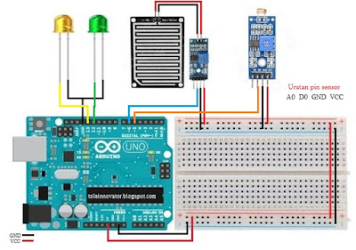 Menggabungkan sensor ldr dan hujan Arduino - Tole Innovator