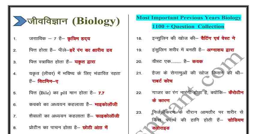ALL Latest PDF 1100 Biology Questions Answers In Hindi PDF all-latest-pdf-1100-biology-questions-answers-in-hindi-pdf