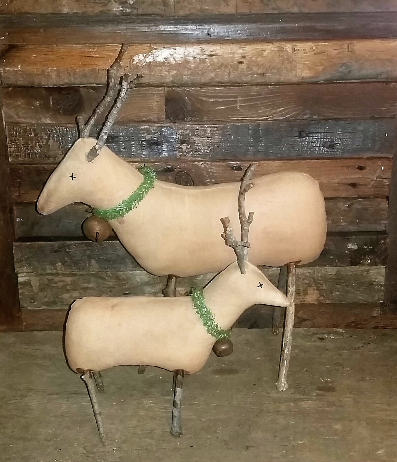 KKL Primitives Selling Blog: RUSTIC PRIM REINDEER - SET OF 2 - SOLD