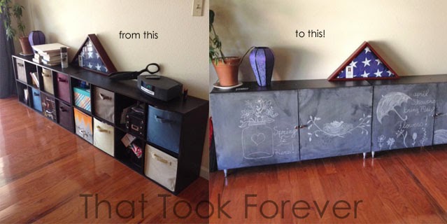 That Took Forever: Blackboard Covers for Messy Storage Units