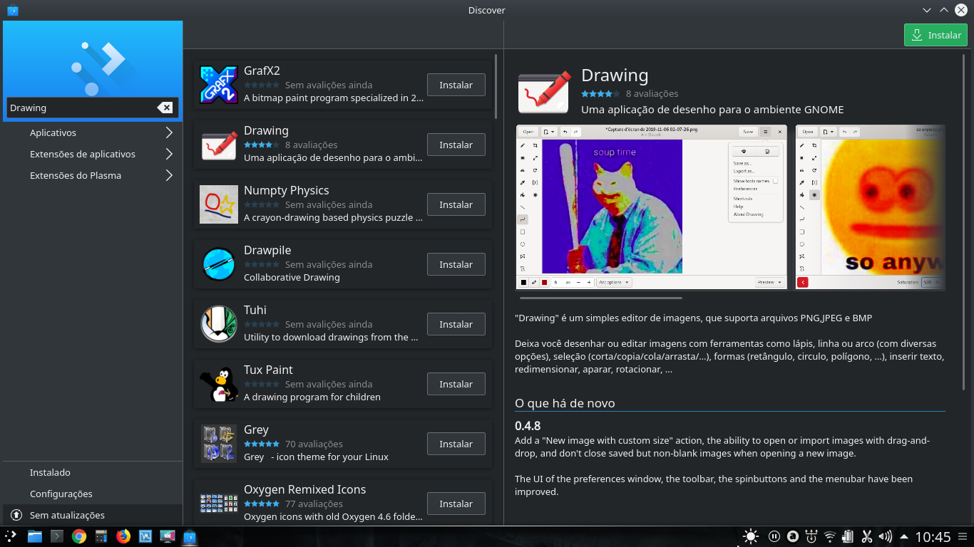 Desenhe com Drawing no GNU/Linux