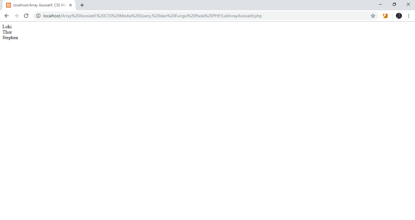Array Asosiatif, CSS Media Query, dan Fungsi Pada PHP