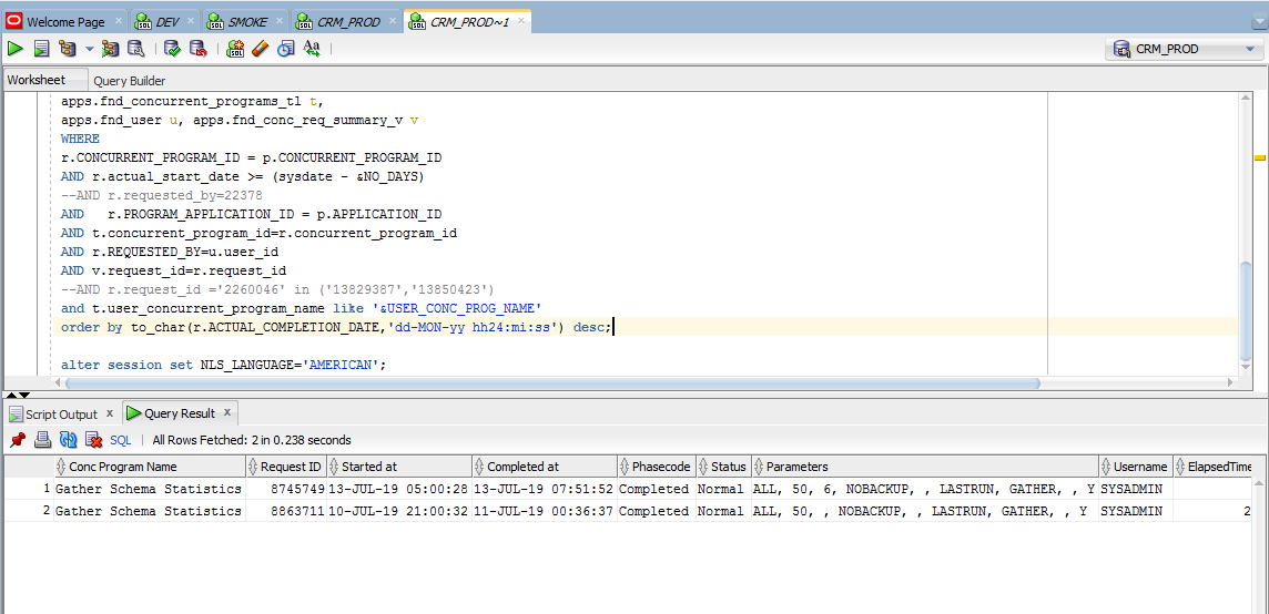 Davis Apps DBA: Output not visible in SQL_Developer