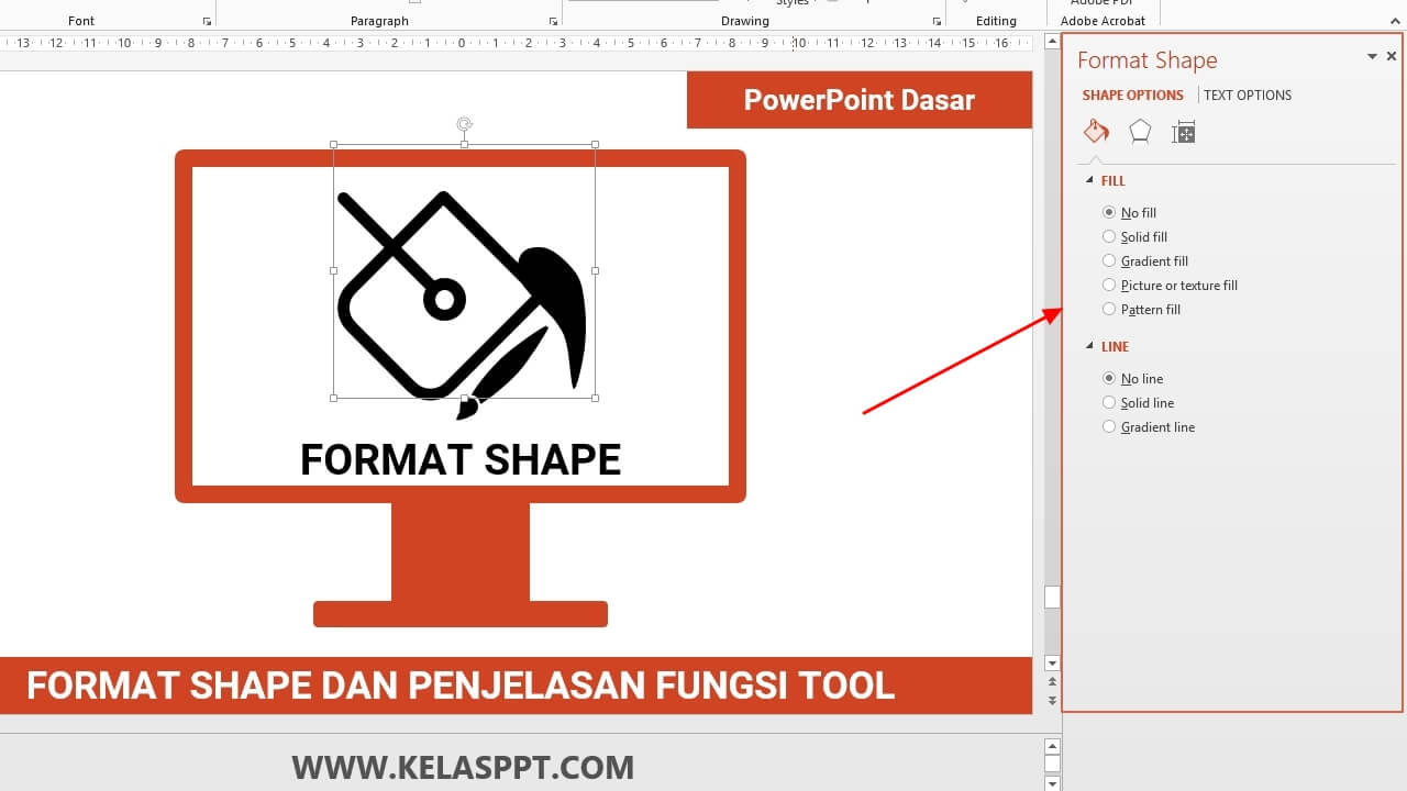 Format Shape dan Penjelasan Fungsi Toolnya - KELAS PPT