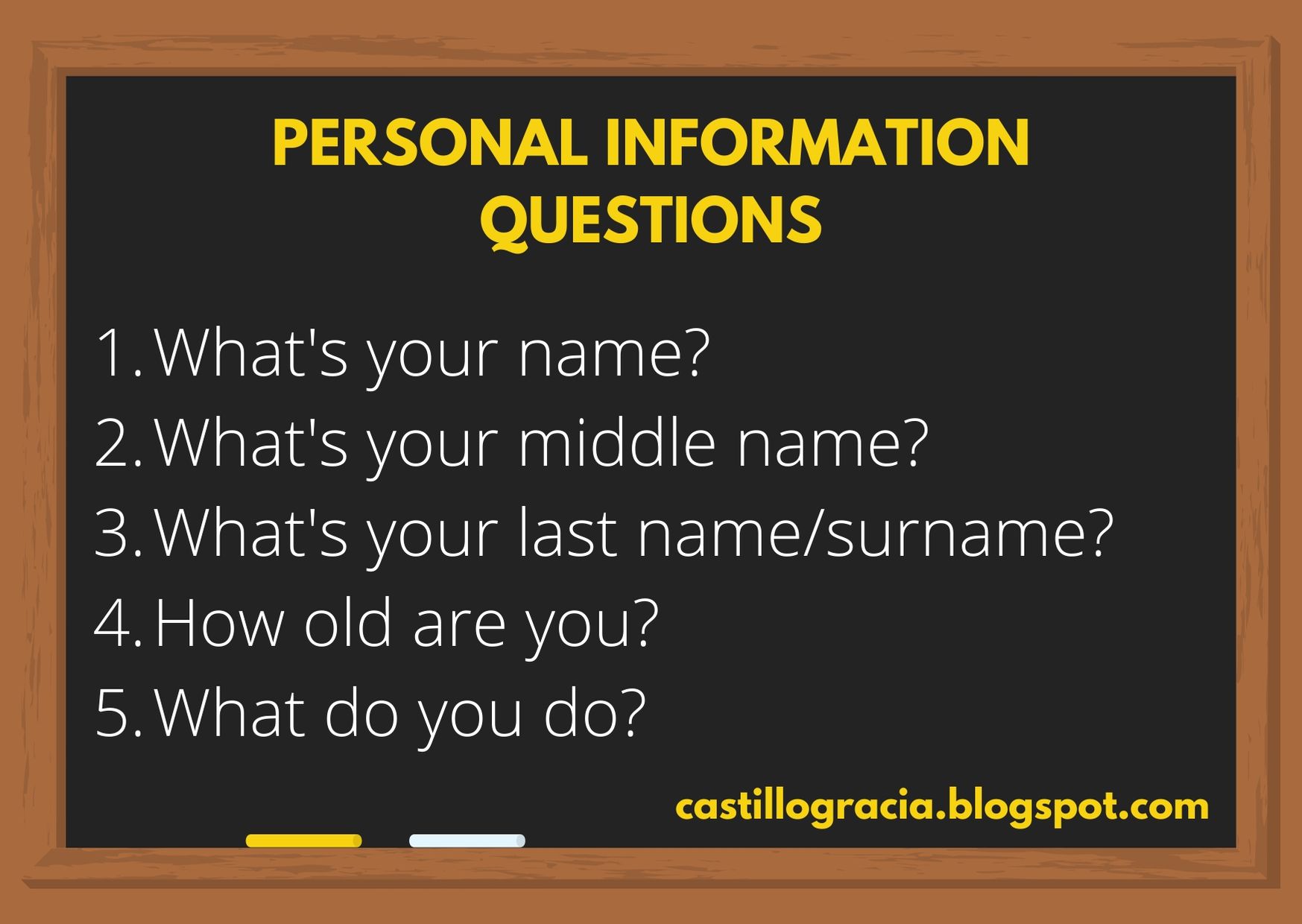 Asking for and giving personal information