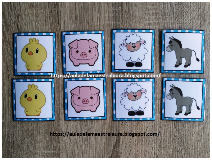 Aula de la maestra Laura: Memory: Animales de granja