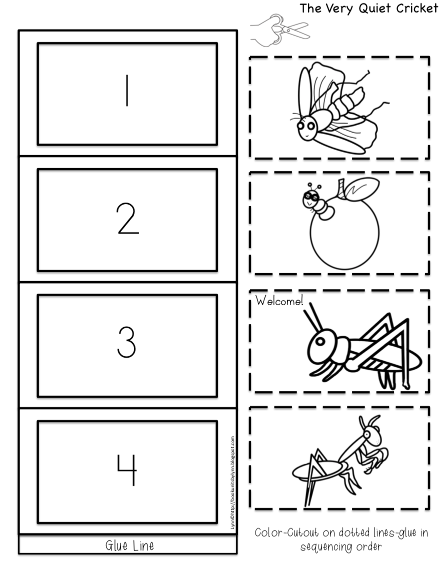 THE VERY QUIET CRICKET BOOK SEQUENCING CRAFT ~ Book Units by Lynn
