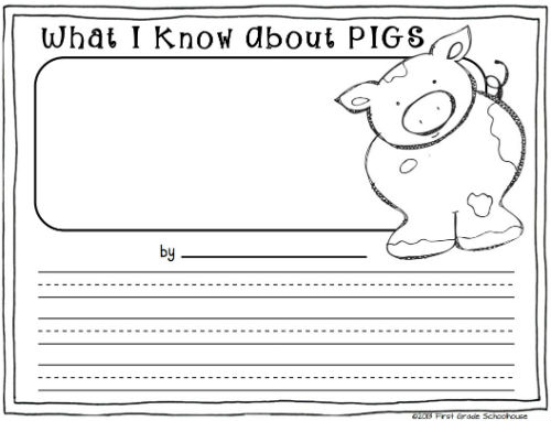 Classroom Freebies Too: Writing About Pigs