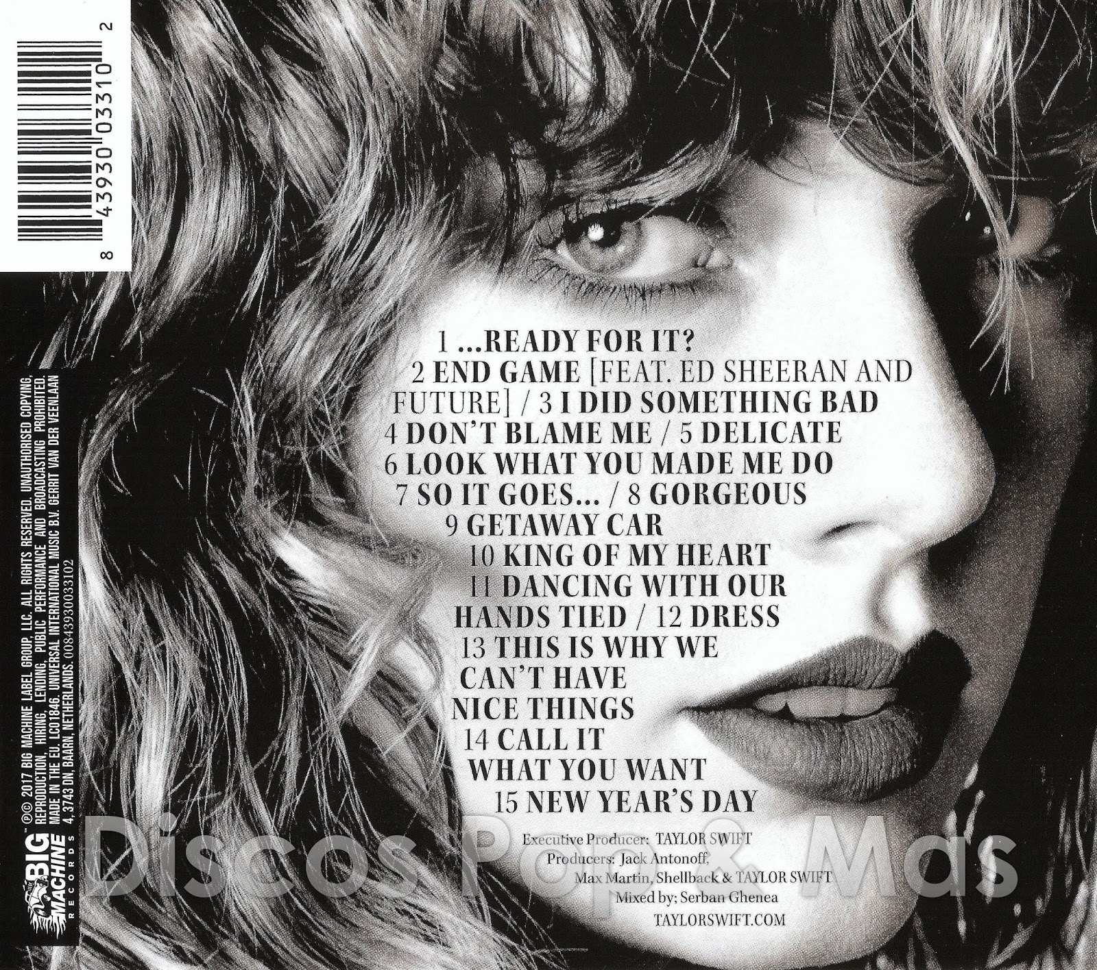 Discos Pop & Mas: Taylor Swift - reputation