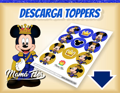 Toppers de Mickey Mouse REY - MamaFlor.com