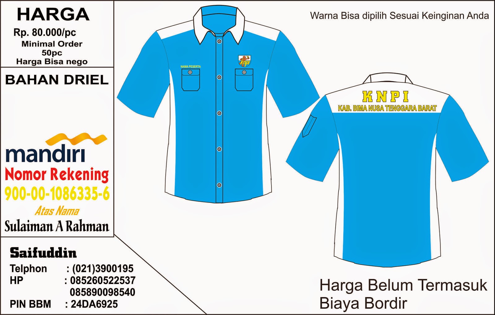 CONTOH DESAIN JAM DINDING DAN PIN BROS KNPI Maha Karya Advertising ...