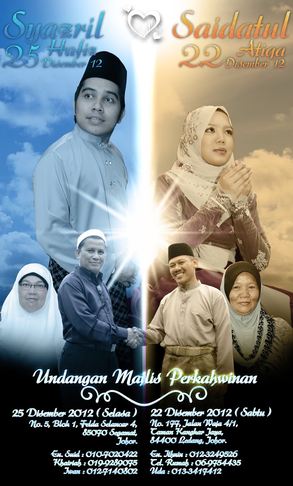 Kad Kahwen Kreatif: Gabungan Konsep Poster dan Dua Warna