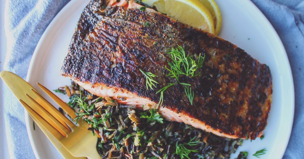The Rosiest Cheeks: Pan Seared Salmon & Green Wild Rice