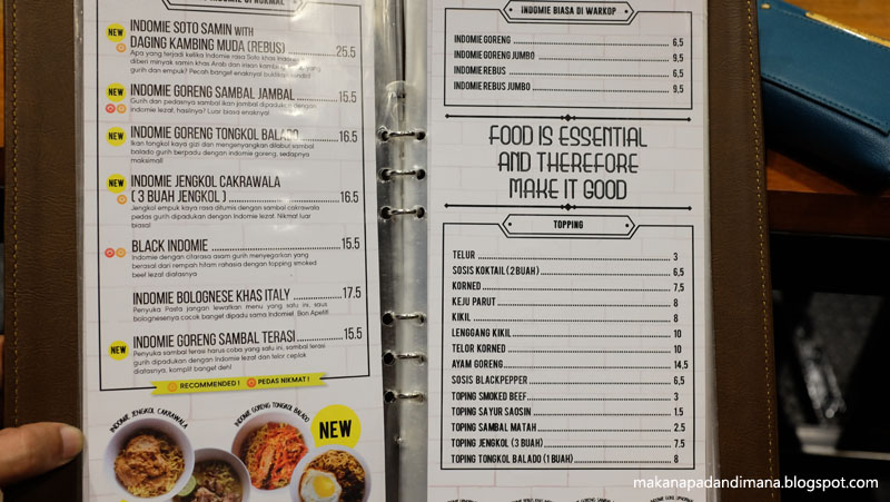 Daftar Menu Warunk Upnormal Jogja - Makan apa dan dimana?