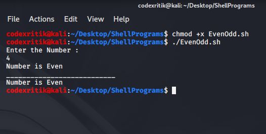 Check Number Is Even Or Odd in Shell Script - CodeXRitik - CodexRitik