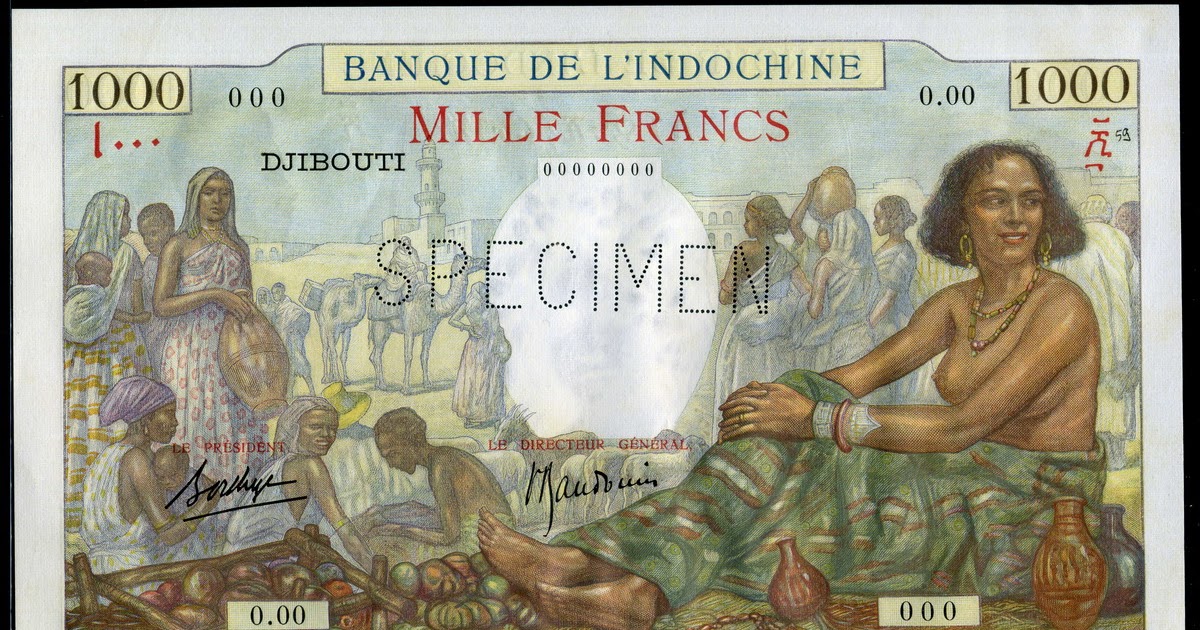 French colonial banknotes 1000 Francs banknote, Bank of Indochina|World ...