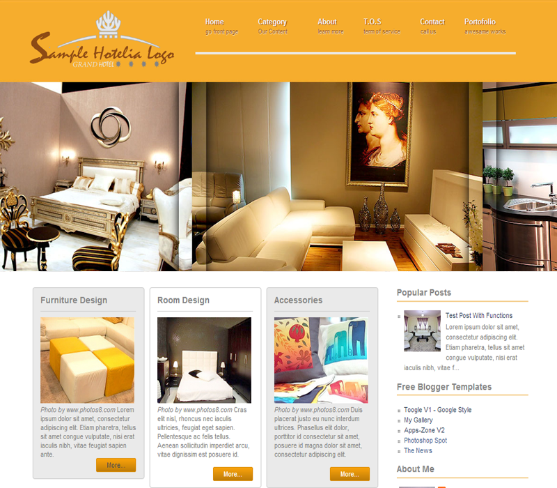 VIP-Hotel Blogger Template - TemplateMaxs